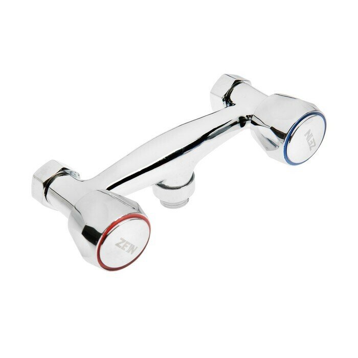Смеситель для душа ZEIN ZC2053, кран-букса латунь 1/2", с душевым набором, цвет хром
