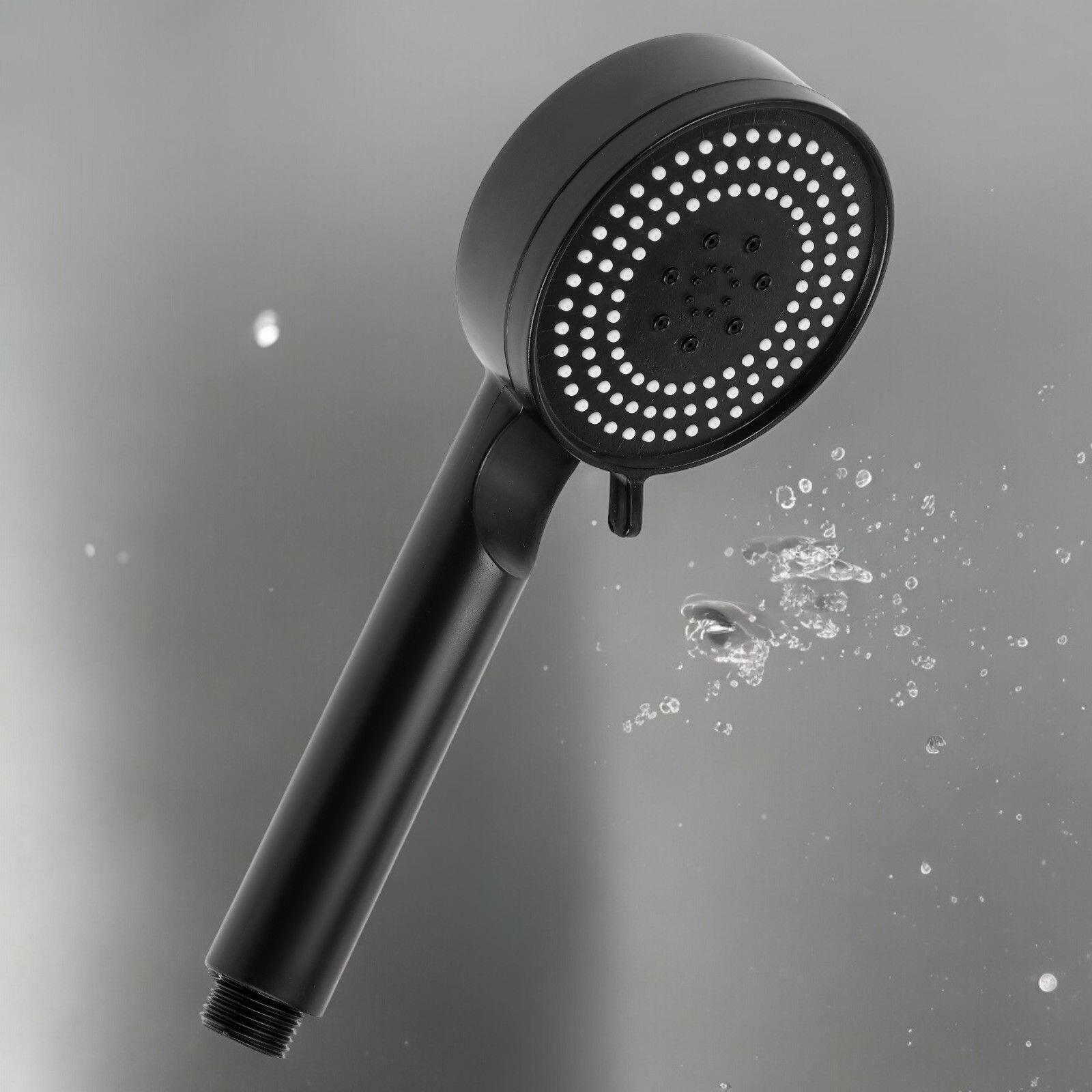 Лейка для душа черная, размер 90х220 мм. Пять режимов подачи воды