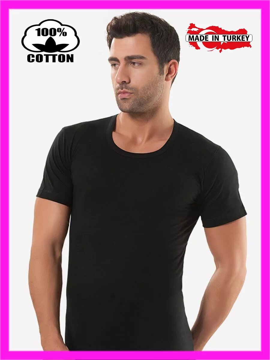 Футболка футболка мужская хлопок A1002-1/черный L