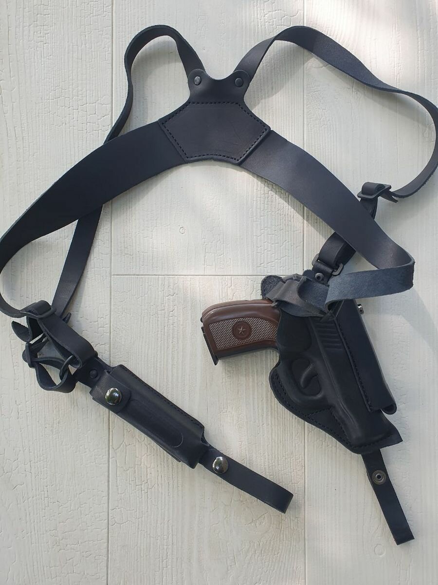 Кобура оперативная чехол для доп. обоймы 2 магазина, формованная с плечевыми ремнями