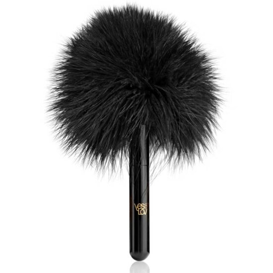 Кисточка Yesforlov Черная перьевая с гладкой ручкой