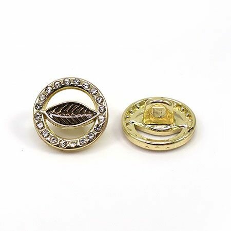 Пуговица со стразами B41 (12 мм) (25 штук) золото/коричневый