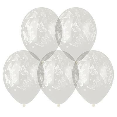 Шар латексный ненадутый Шелкография кристалл 14" Бабочки -038 36 см (25 в уп)