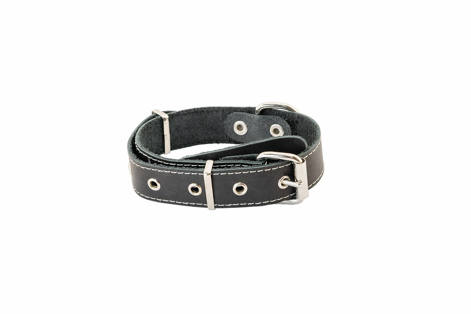 HOMEPET ошейник для собак кожаный, с язычком на фетре, простроченный, 22-35 см