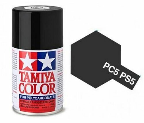 86005 PS-5 Black (чёрная) аэрозольная краска TAMIYA объем 100мл.