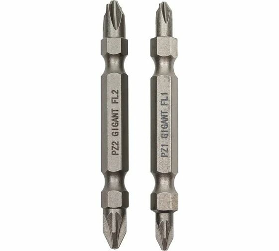Набор бит для шуруповерта, двусторонние комбинированные 2 шт, PZ-FL2, PZ-FL1, 65 мм, S2 Gigant GBS 2C65B