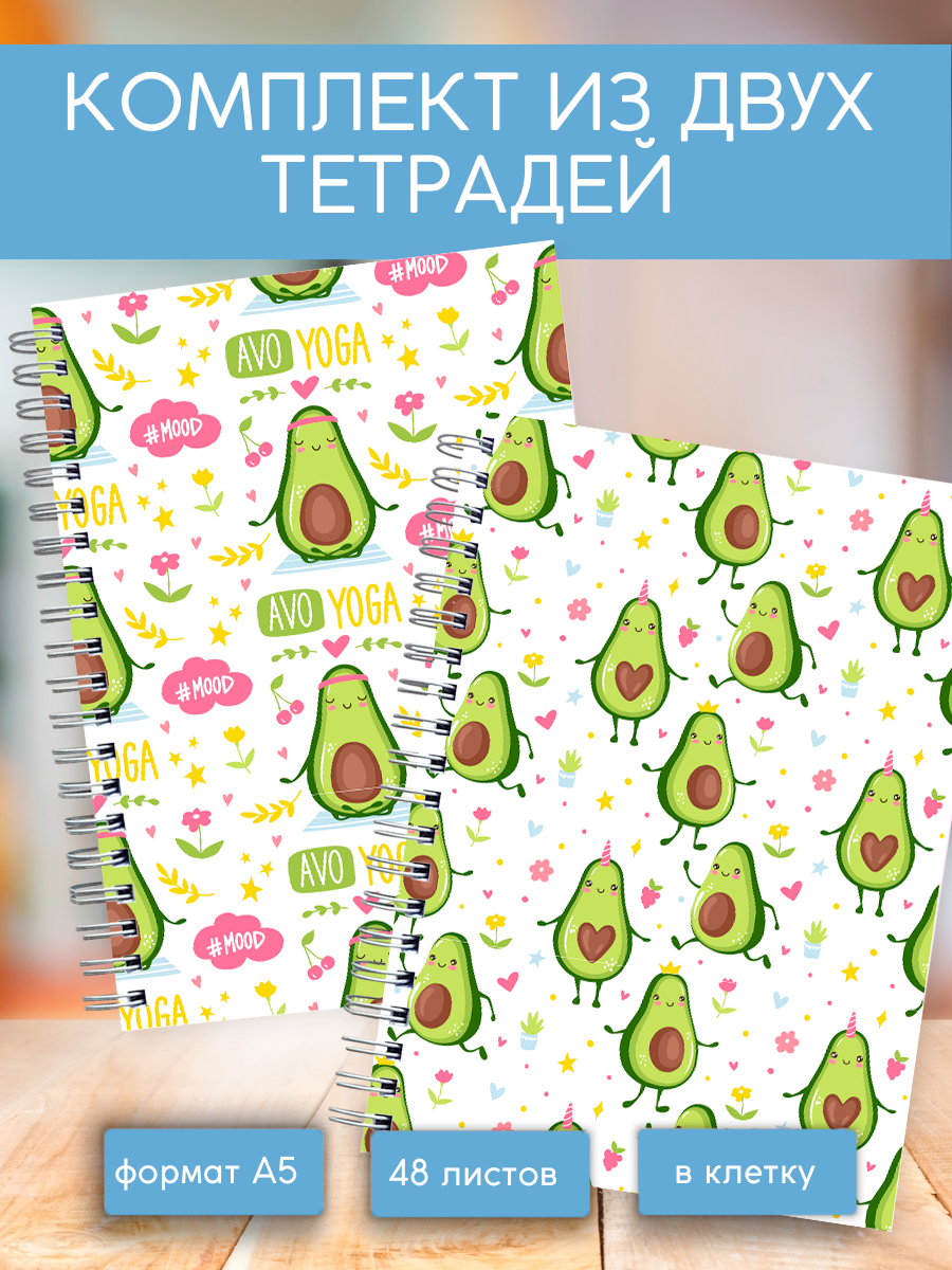 Тетрадь в клетку общая на пружине 2 штуки