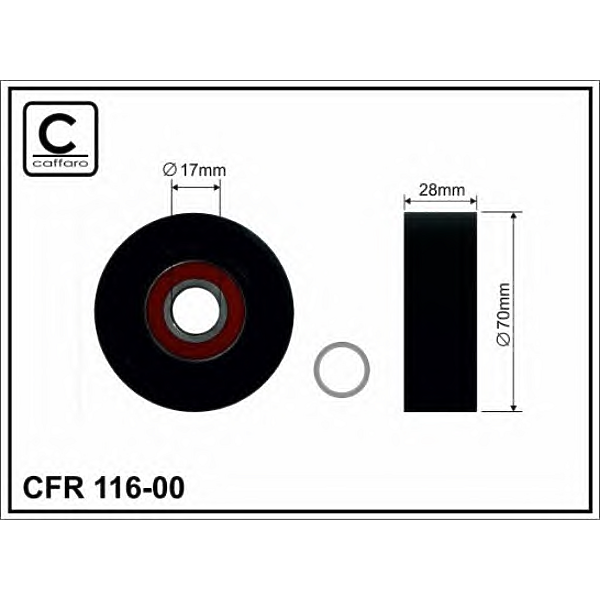 CAFFARO 116-00 (11281433502 / 11281433502S1 / 11287503424) ролик натяж-ля ремня