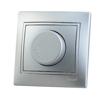 MIRA Диммер 500 Вт с фильтром и предохранит метал серый со вставкой (10шт/120шт)