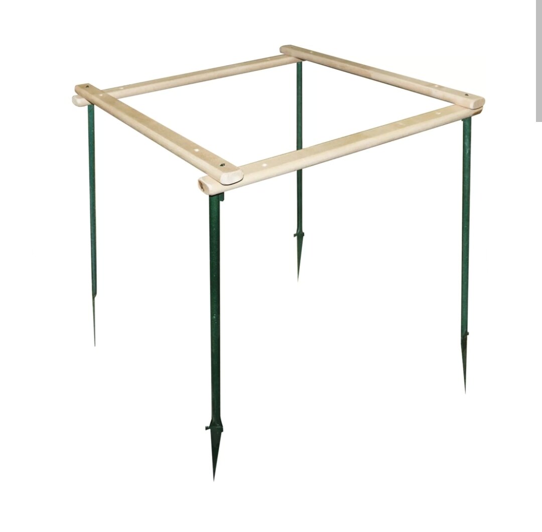 Держатель кустов- кустодержатель разборный ( металлическая опора 4шт+ деревянные перекладины 4шт)