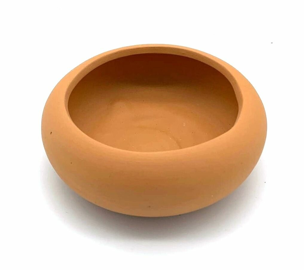 Горшочек-пиала керамический для аквариумных растений, 10 х 4 см