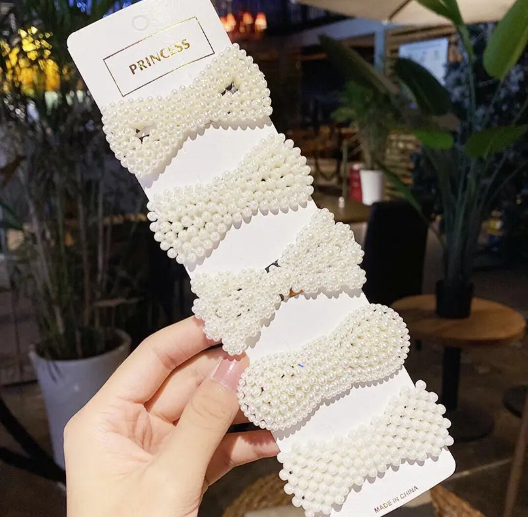 Набор заколок "Принцесса" 5 штук жемчуг