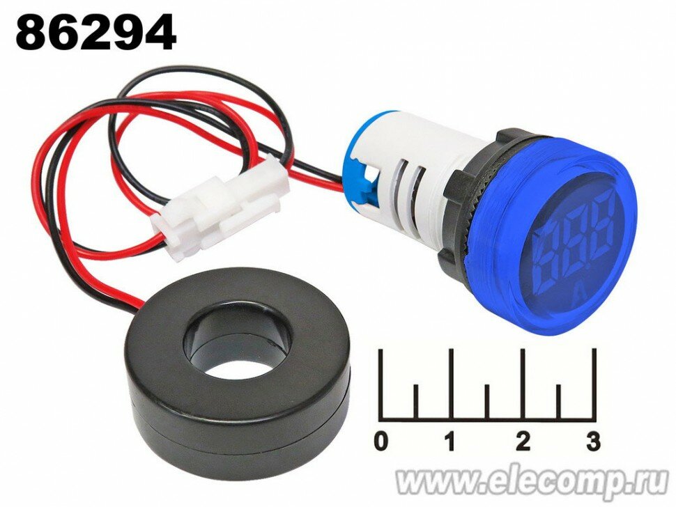 Амперметр 0-100A ED16-22AD (220V) синий 22мм (28мм)