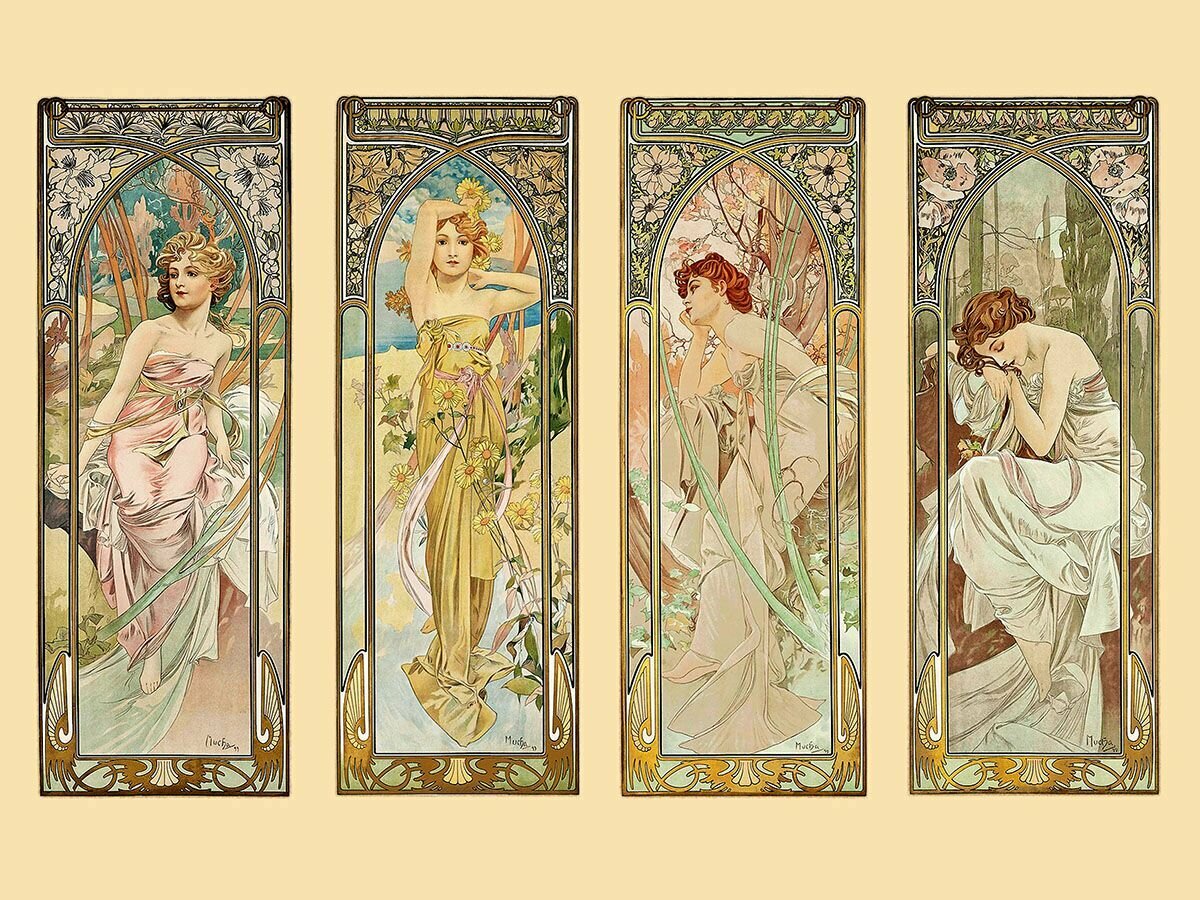 Постер А3. Альфонс Муха. Серия "Времена дня".