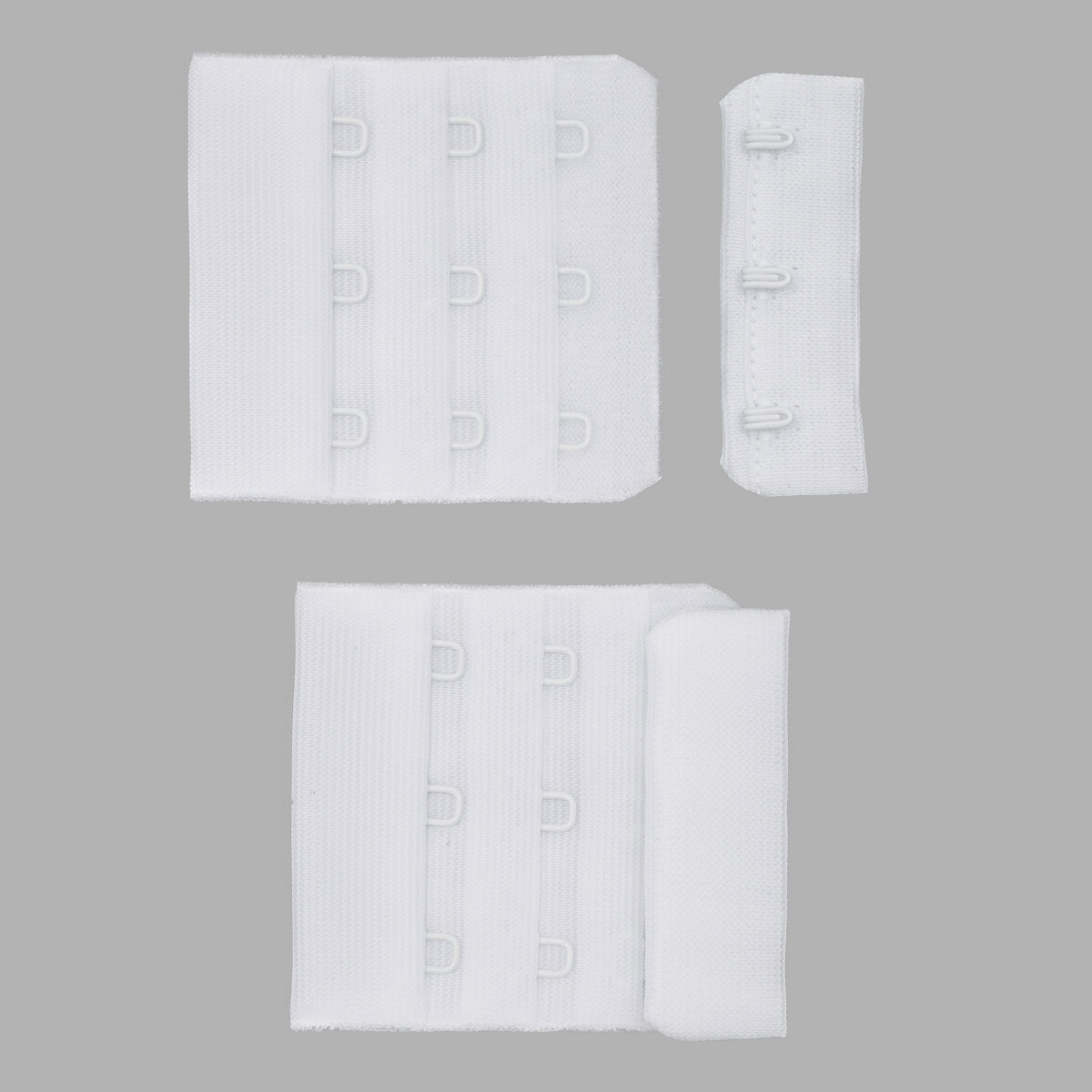 А0300.050 Текстильная застежка с крючками 3*3, для бюстгальтера, 50мм (белый), 25 шт