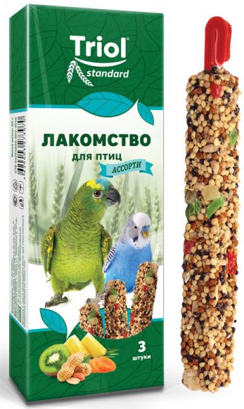 Triol Лакомство "Ассорти" для птиц, (3 шт.) 0.075 кг