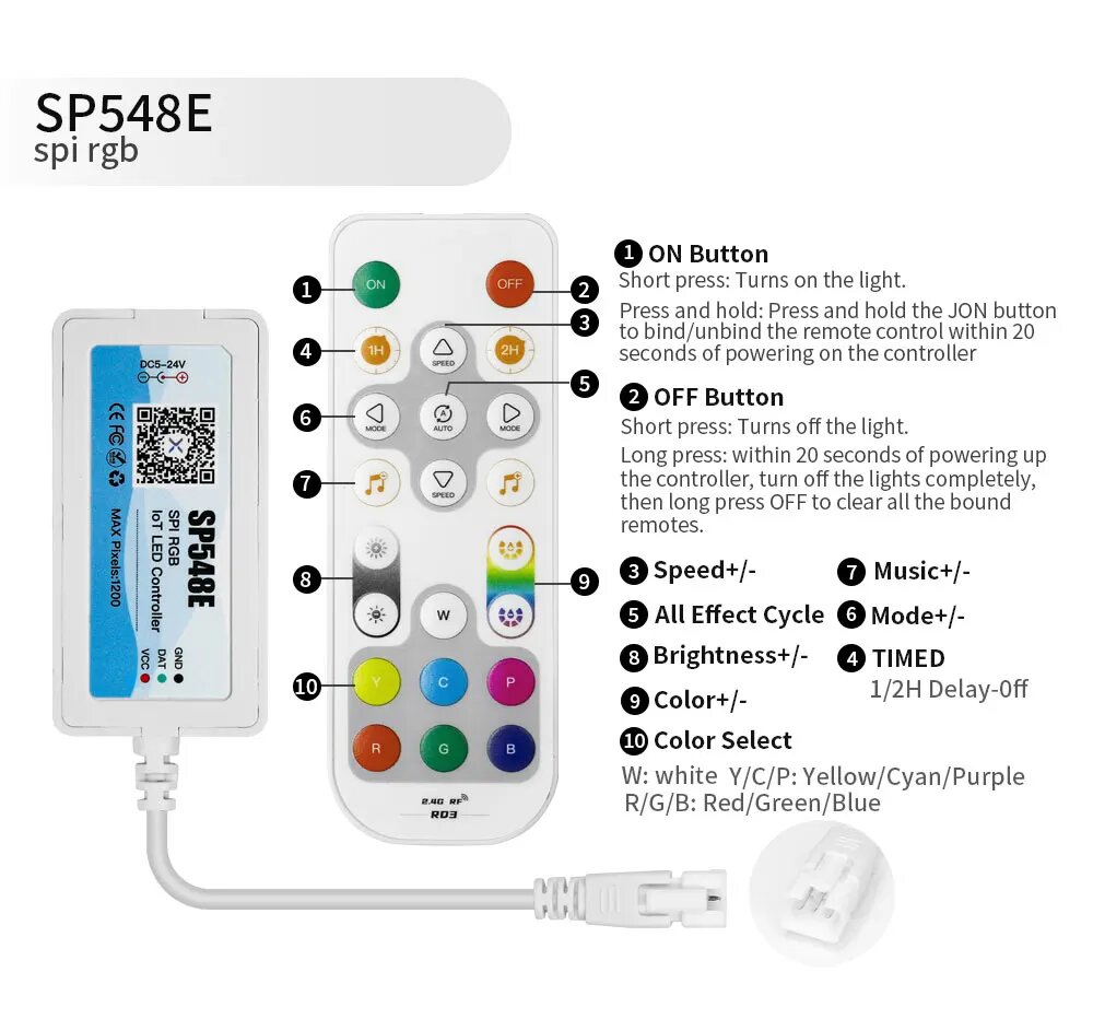 LOAMLIN RGB Контроллер WS2812 SK6812 Bluetooth Wi-Fi SP548E