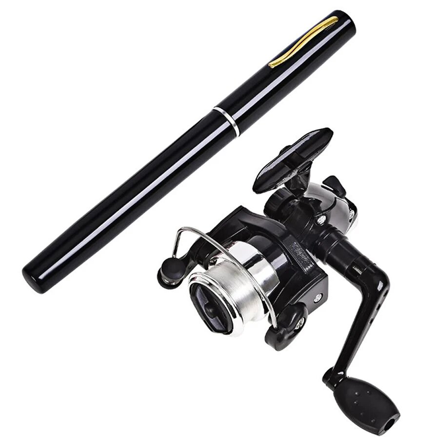 Телескопическая мини-удочка и Катушка для спиннинга, алюминиевая, выдвижная, сверхлегкая