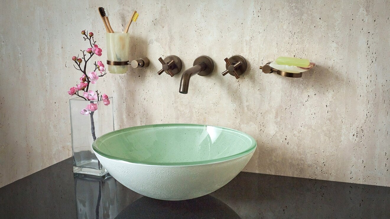 Круглая раковина из белого стекла Sfera 42×42×15 см 001730111