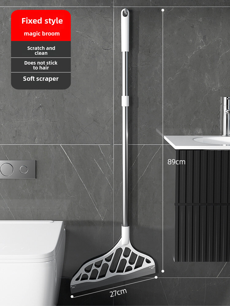 Веник для мытья ванной Magic Bathroom Sweeting Wiper, силиконовый, антипригарный, черный