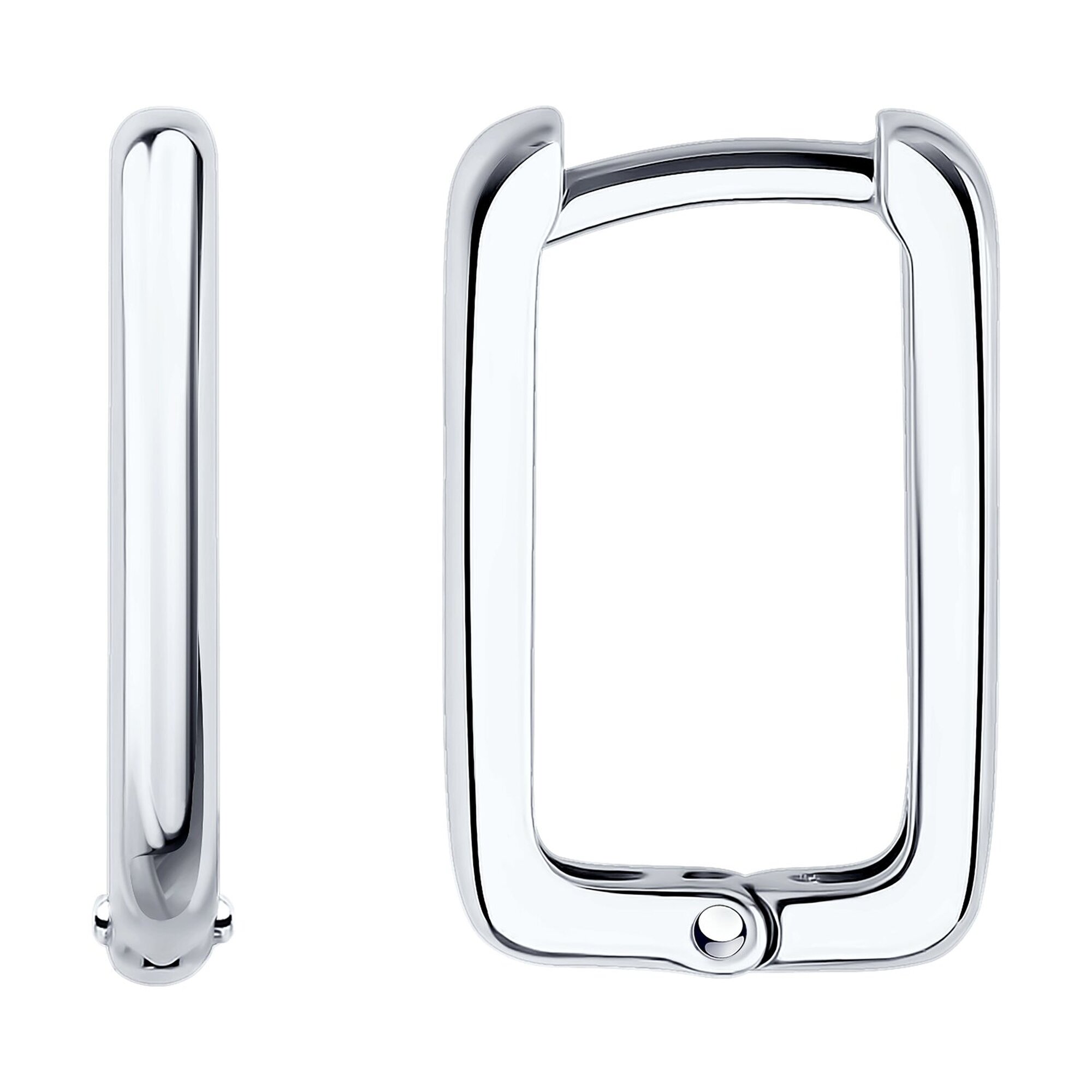 Серьги, серебро, 925 проба, родирование