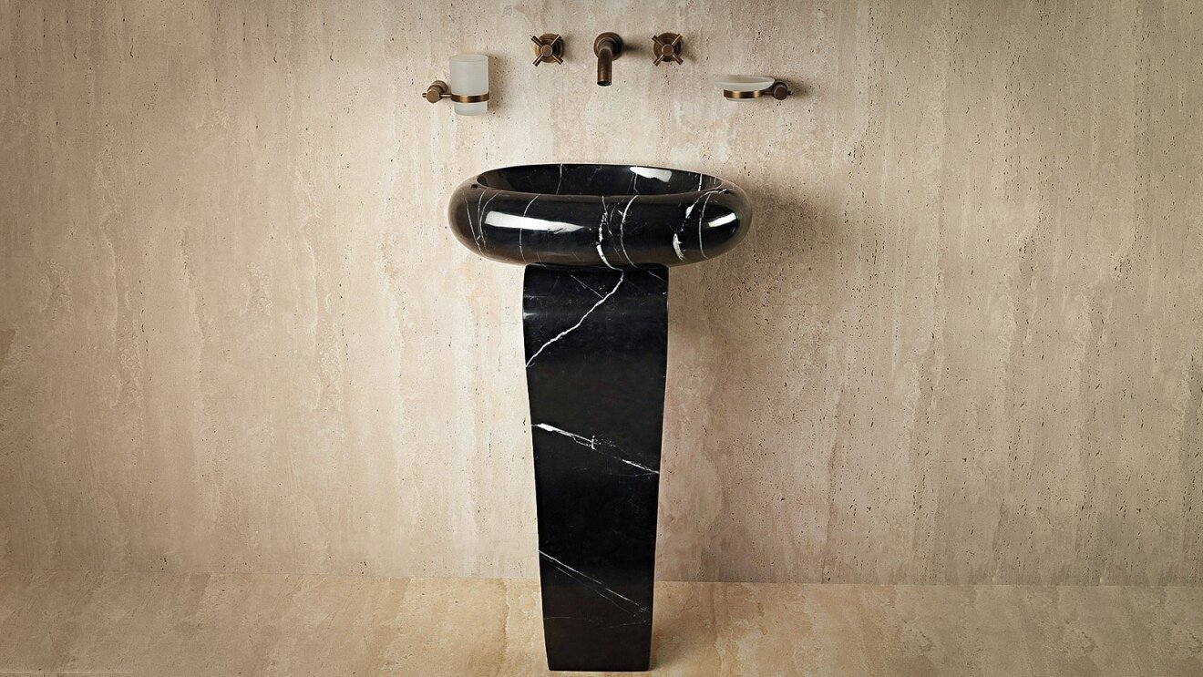 Подставка под раковину из натурального камня мрамора 35×23×72 Vita 697018121