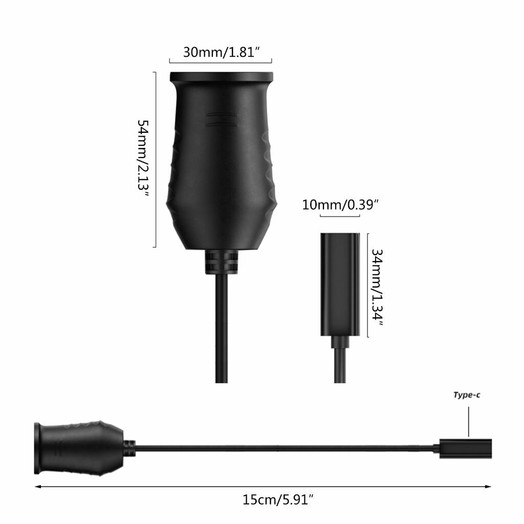 Кабель-переходник USB C в автомобильный прикуриватель 9 В/12 В/15 В/20 В 65 Вт Зарядное устройство USBC для использования автомобильных электрических устройствах ABS