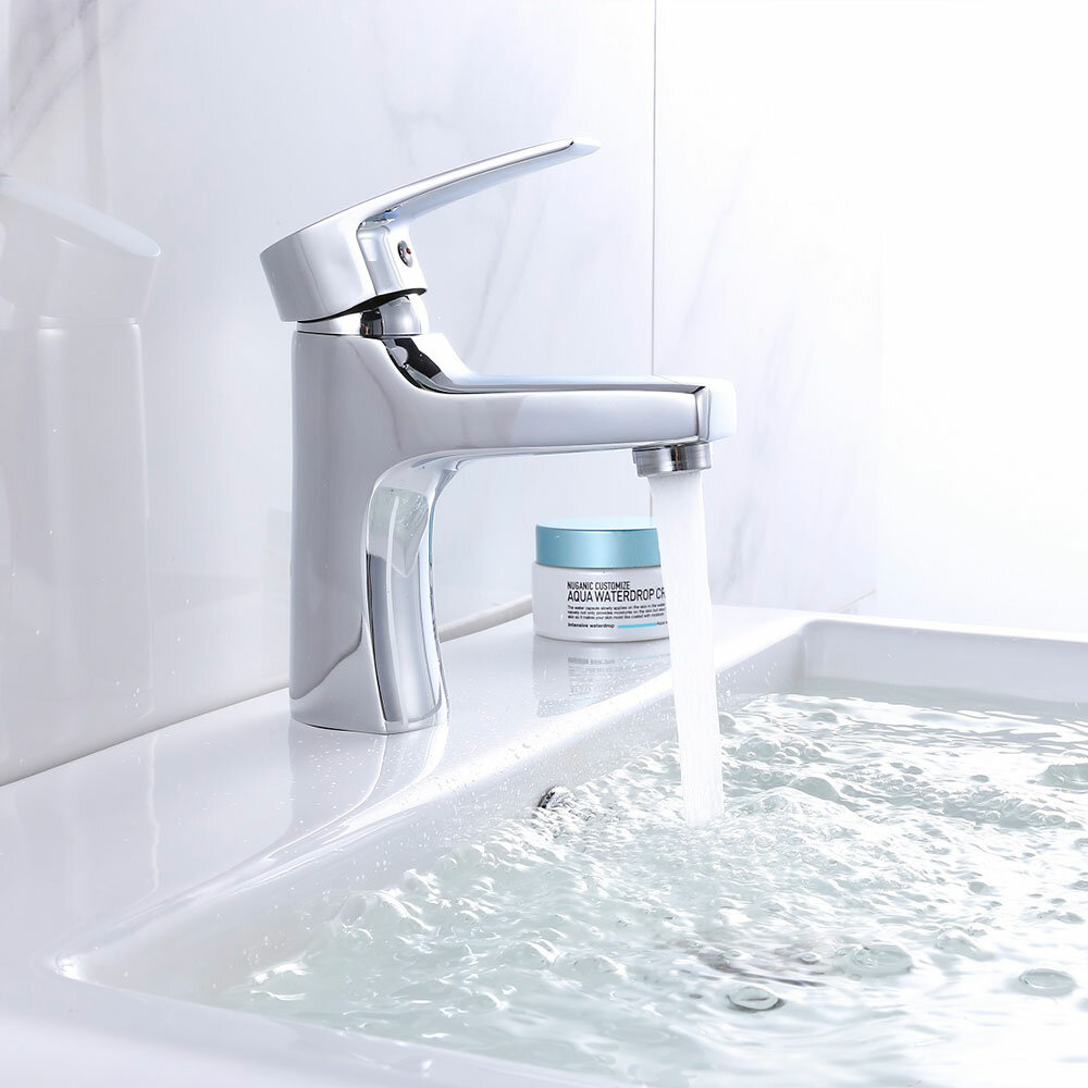 Смеситель для умывальника и раковины из латуни H10011 цвет хром от бренда Hansen