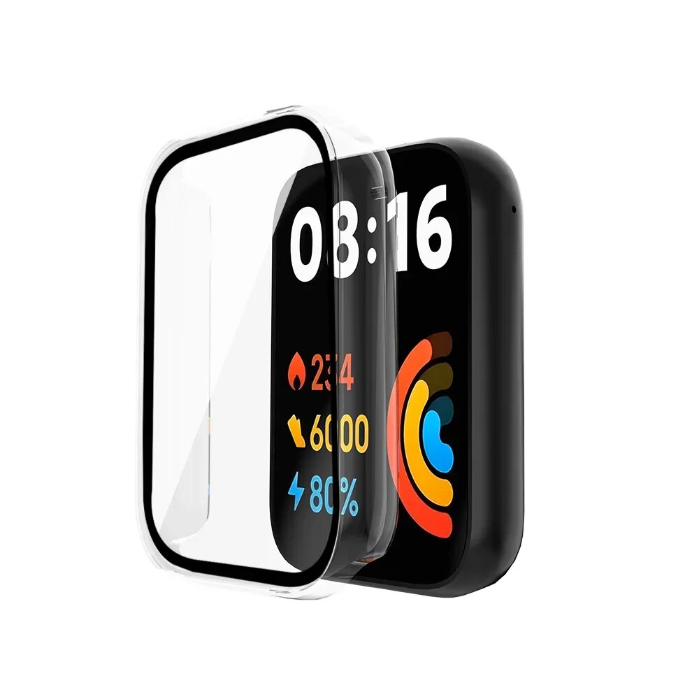 Защитное стекло с чехлом для Xiaomi Mi Band 8 Pro, Transparent