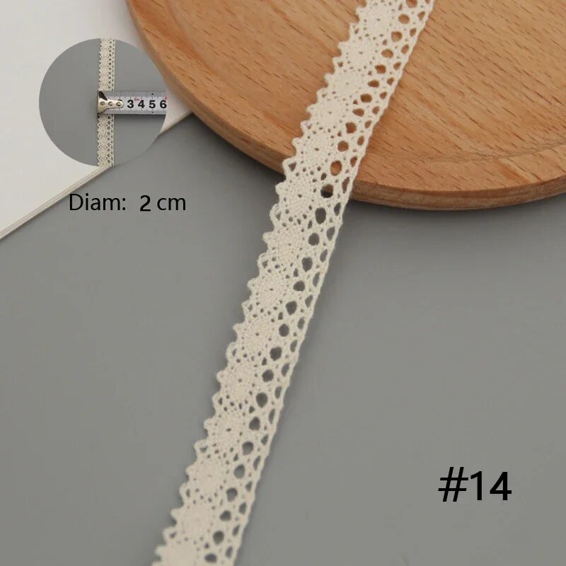 Хлопковая кружевная бейка YWXXin.LIFE 5 м бежевая Белый, 14A