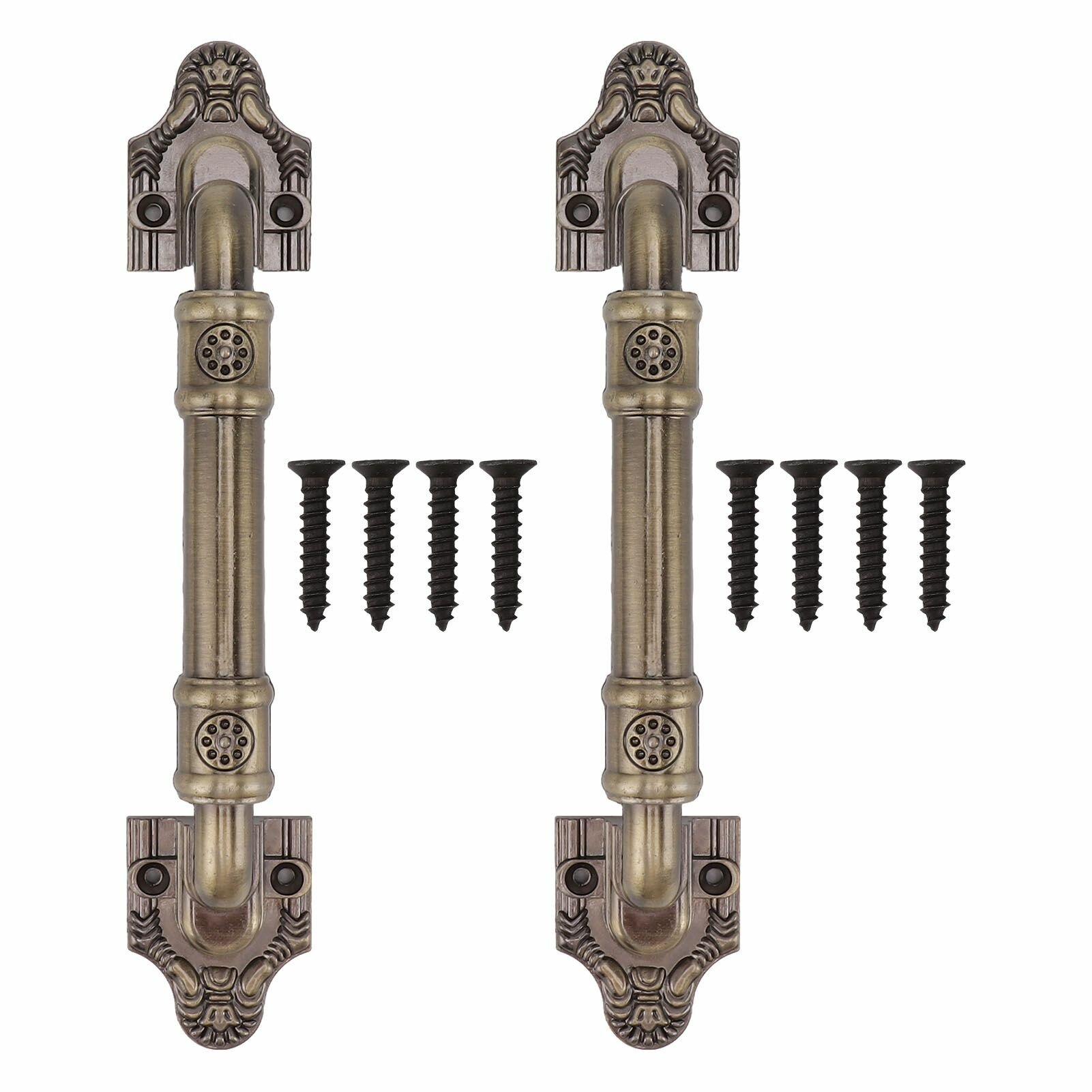 2 антикварные ручки для сарайных дверей, бронза, простой монтаж