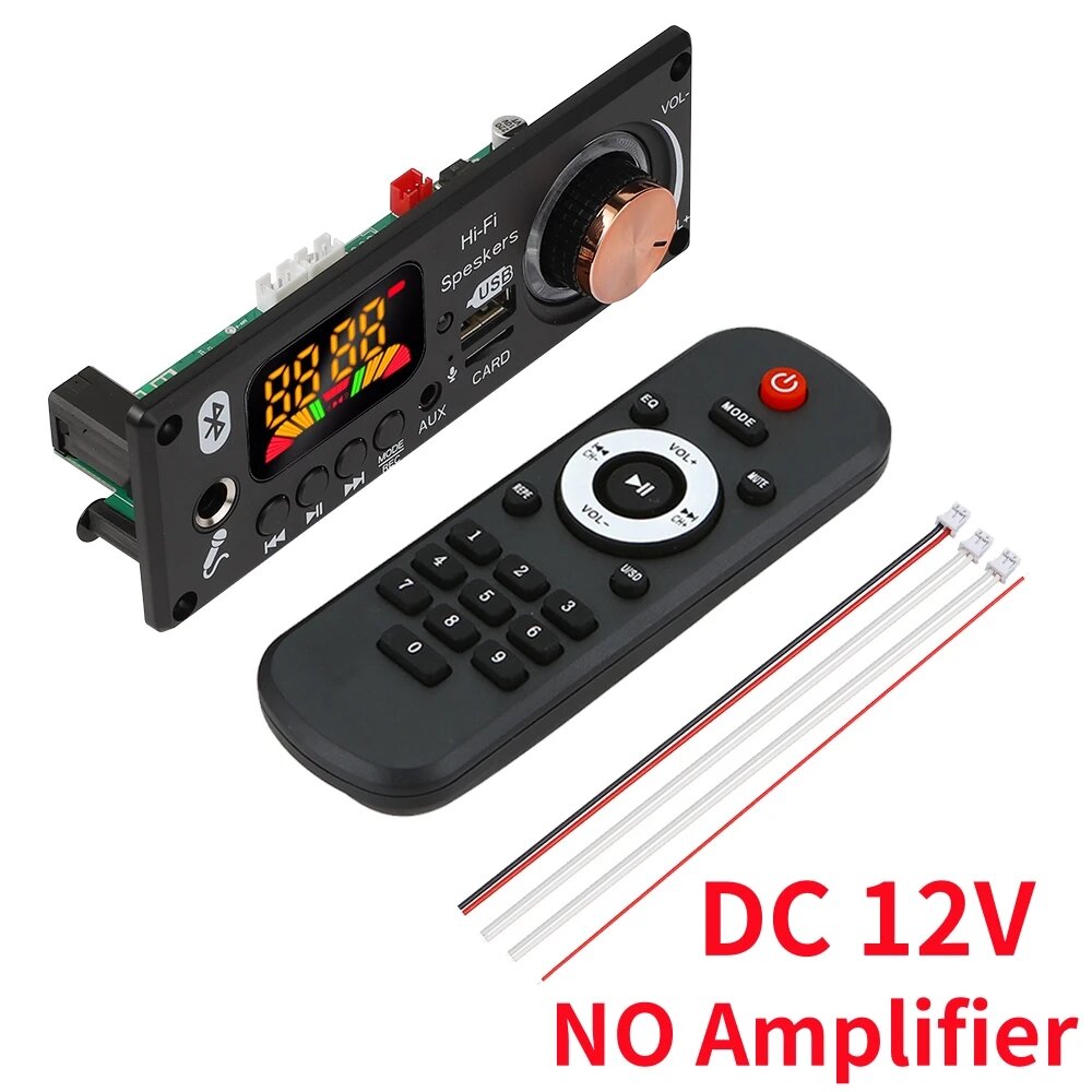 Bluetooth MP3-плеер DC 12V No Amp, черный