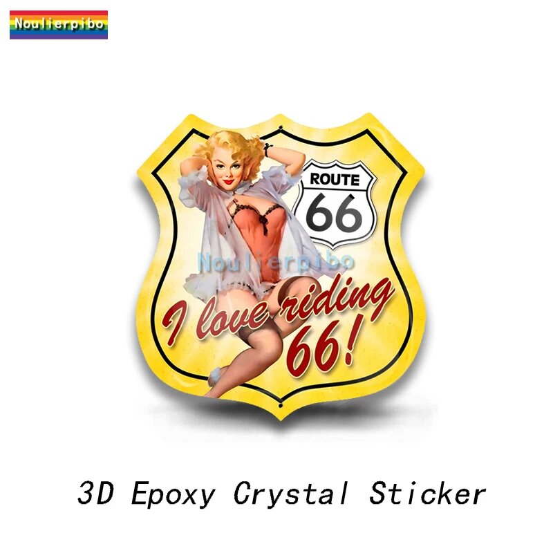 3D стерео эпоксидная гибкая купольная автомобильная наклейка в стиле ретро Route 66 66, брендовая ПВХ украшение автомобиля, чехол на тележке для ноутбука, виниловая наклейка Золотой, diameter 5cm, 1 piece