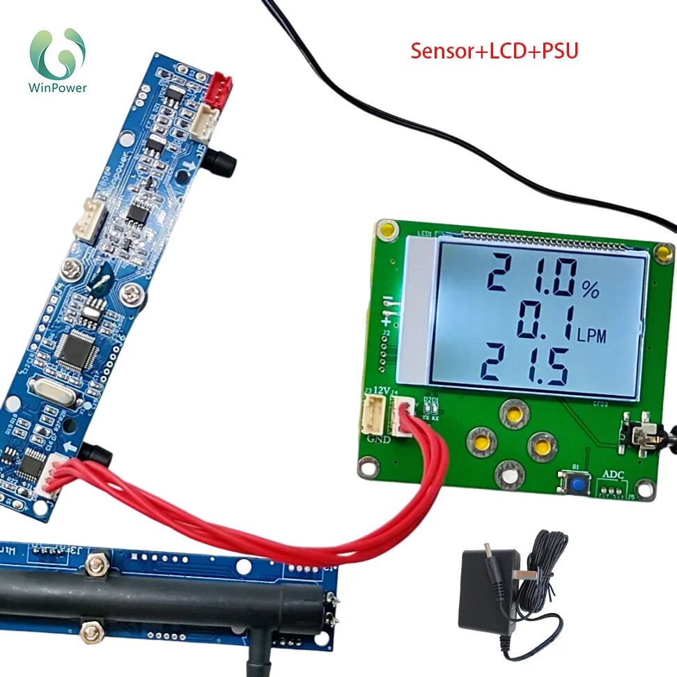 Цифровой кислородный концентратор OCS-3F2.1 с ЖК-дисплеем и ультразвуковым газоанализатором, диапазон 0-20 л, аналоговый выход 0-2.5В, обнаружение кислорода 21-95.6%