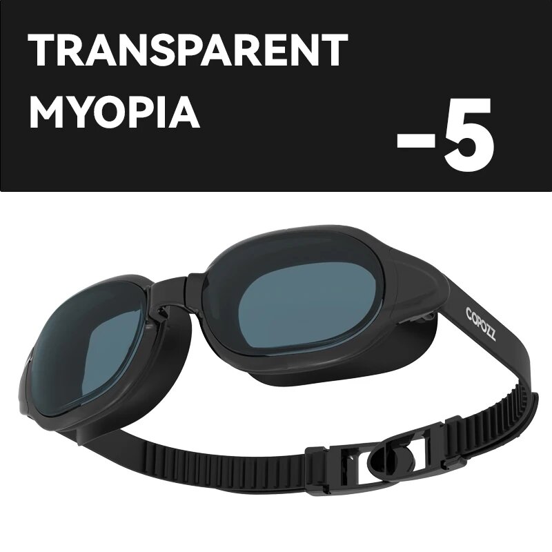 COPOZZ очки для плавания с диоптриями Myopia black -5