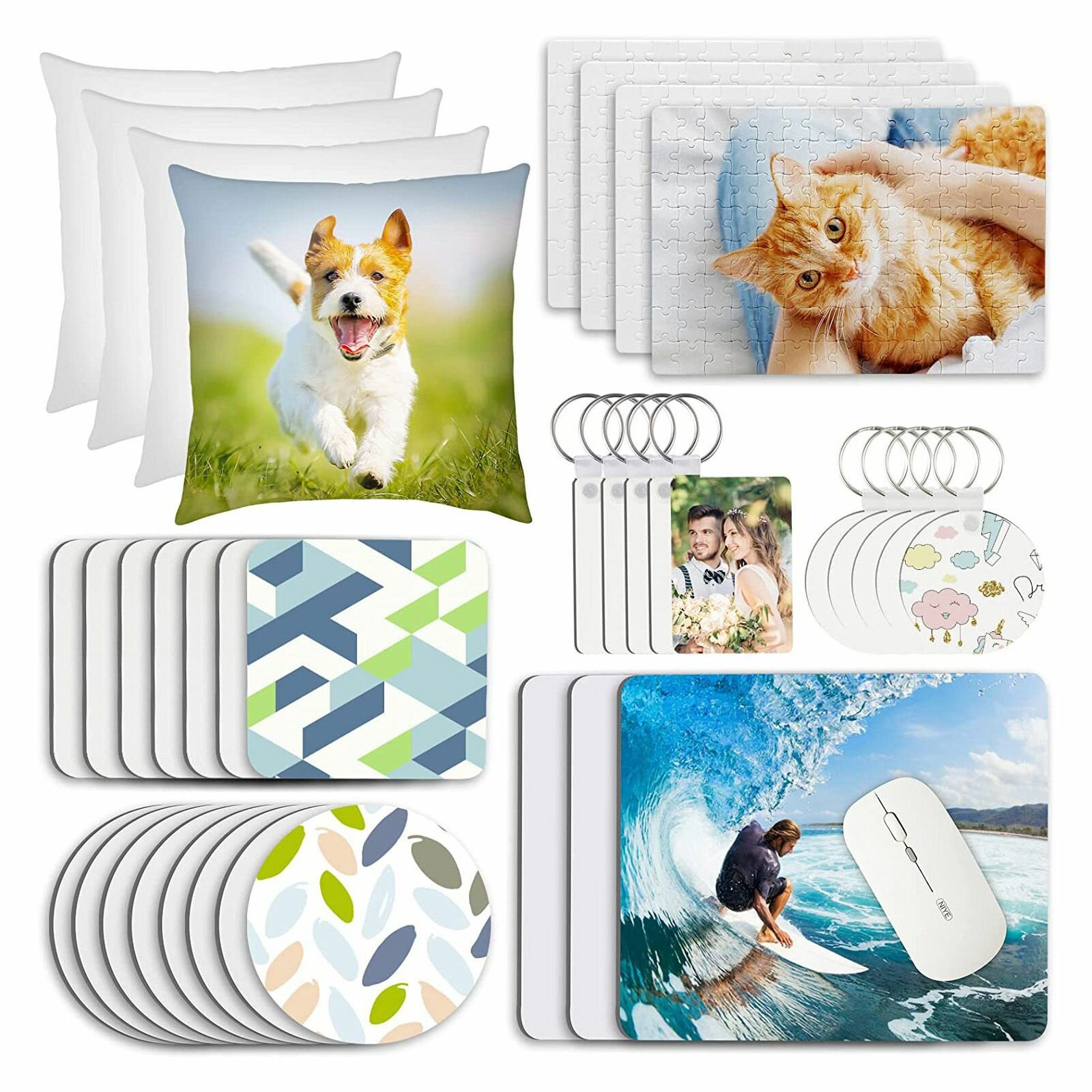 Набор из 50 предметов для поделок своими руками, головоломка, автомобильное каботажное судно, коврик мыши, наволочка, пустой брелков сублимации