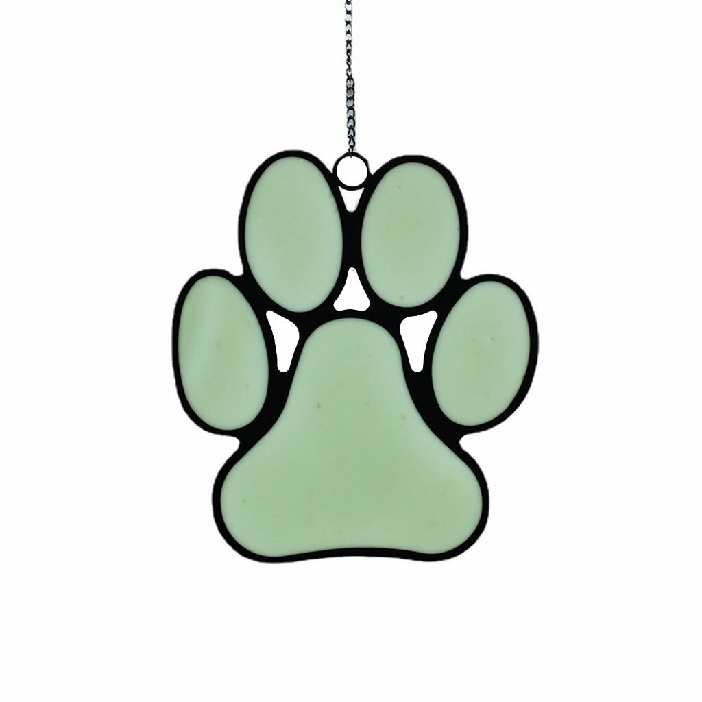 Светящийся стеклянный кулон с отпечатком лапы медведя для декора вечеринки, Зеленый
