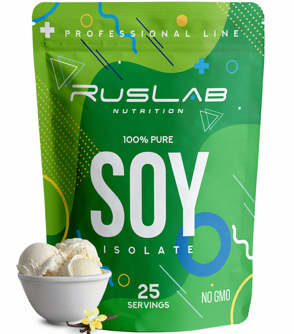 Соевый изолят SOY ISOLATE для вегетарианцев и веганов (800 гр), ванильное мороженое