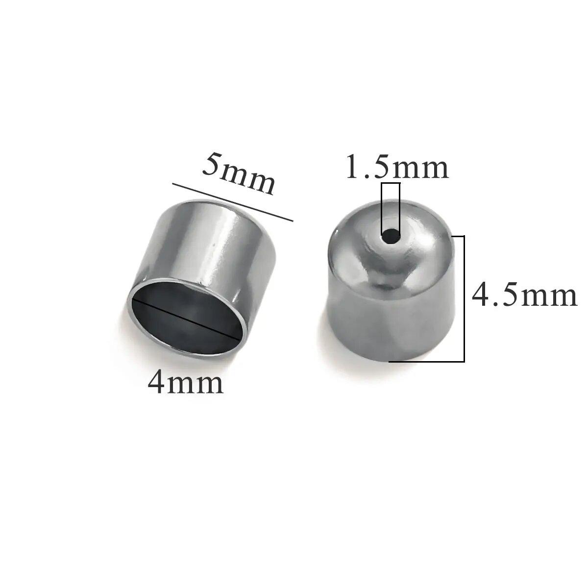 Заглушки для шнура из нержавеющей стали, Steel, 4.0mm