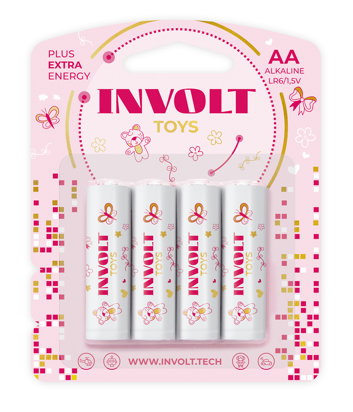 Батарейки INVOLT TOYS, щелочные, AA, для профессиональных и бытовых устройств