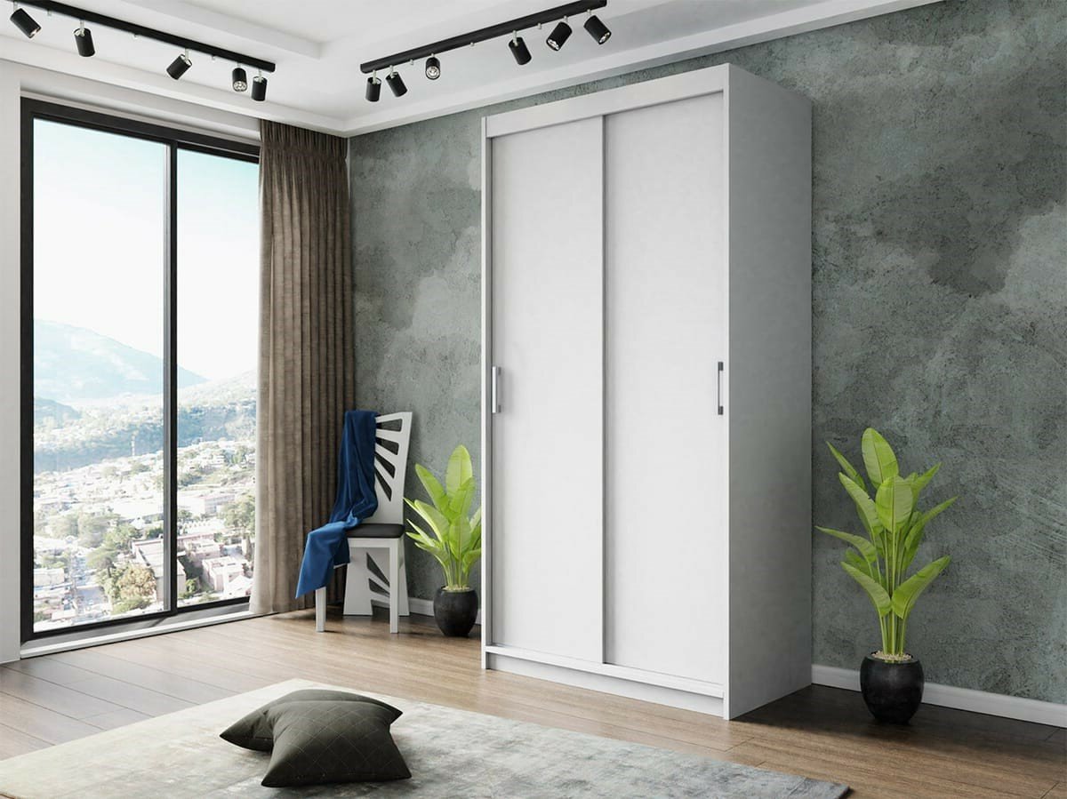 Шкаф-купе Ираида 2 Белый Фасадный 0101 NEW 90*50*260 см Фиеста Для одежды, в прихожую,