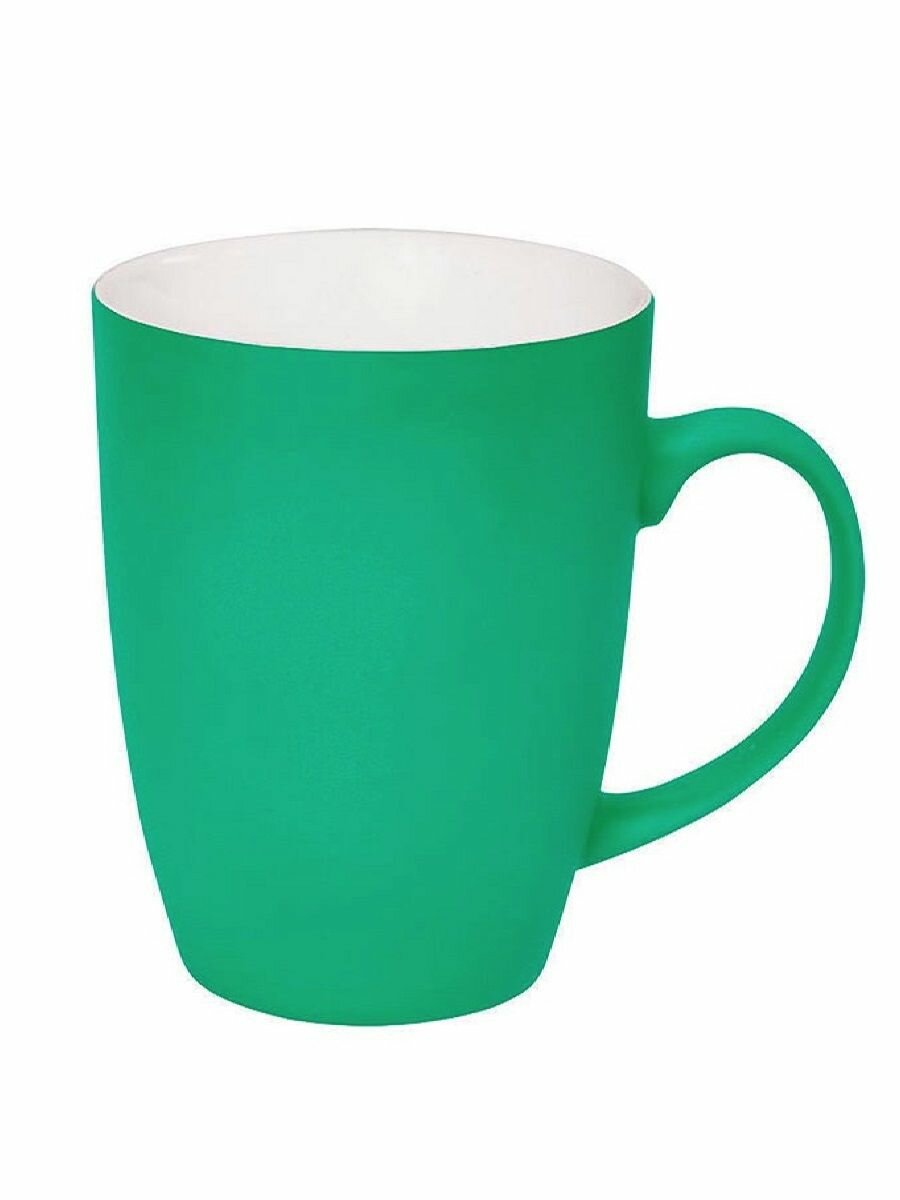 Кружка "Sweet" с прорезиненным покрытием, светло-зеленый, 350 мл, фарфор