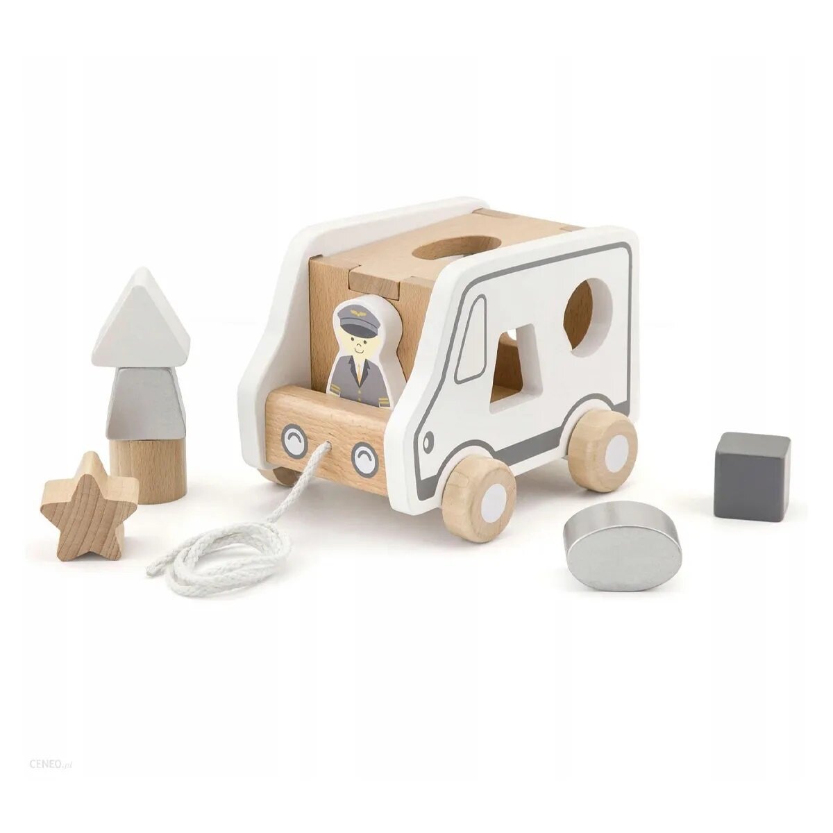 Сортер Viga Машинка на веревке, в коробке 51612