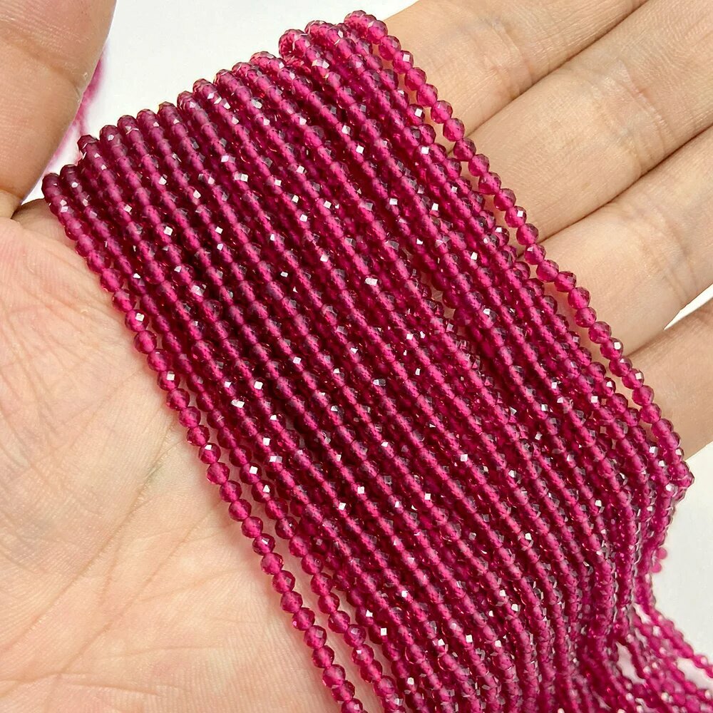 Натуральные гранатовые турмалиновые бусины 2 3 4 мм 2mm about 180pcs, Red Quartz