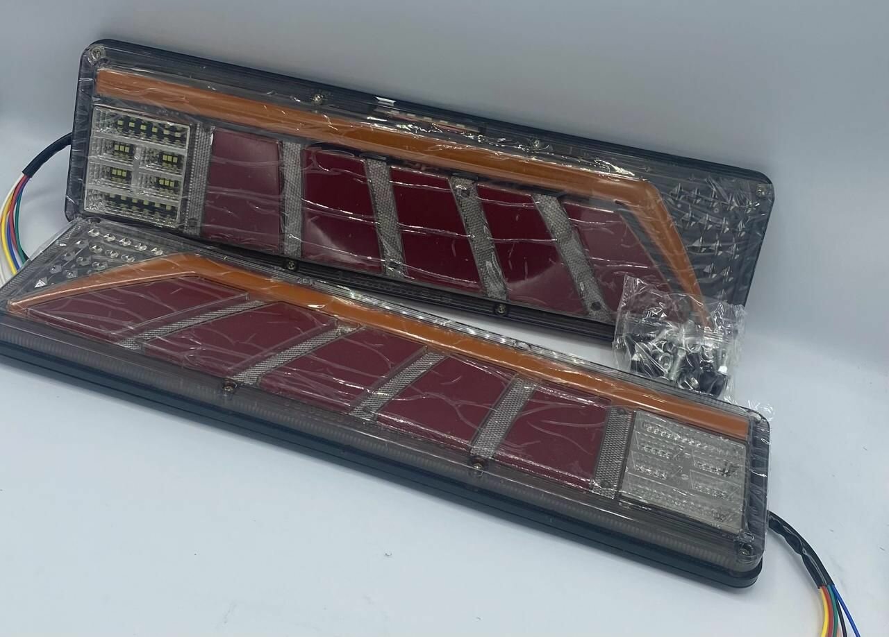 Задние фонари на грузовик, прицеп, ГАЗель, ГАЗ, МАЗ, Некст, автобус 2ШТ 24В / Стоп сигнал на авто / Светодиодные фары LED Габаритные N12