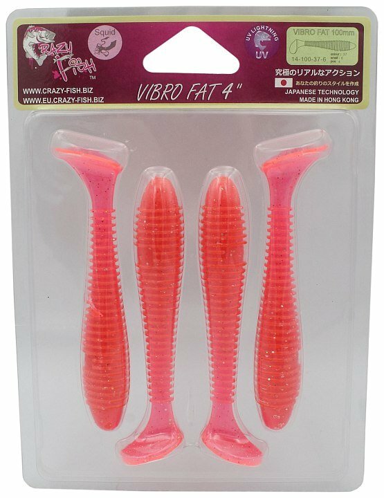Crazy Fish Vibro fat 4' приманка для ловли щуки и судака на спиннинг 14-100-37-6-CR38