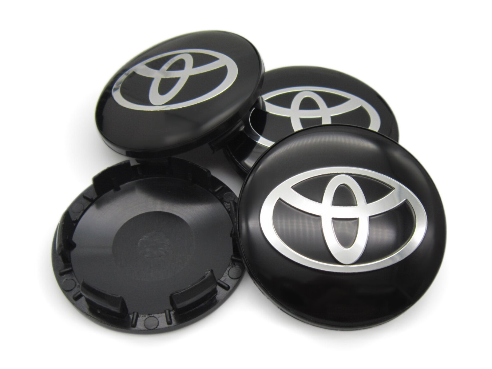 Колпачки, заглушки на литые диски КиК Тойота черный 62/55/10, комплект 4 шт.