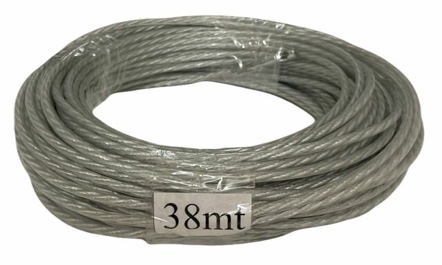 Трос тента (пломбировочный) TIR 38м D 5.5mm (метал. в оболочке ПВХ)