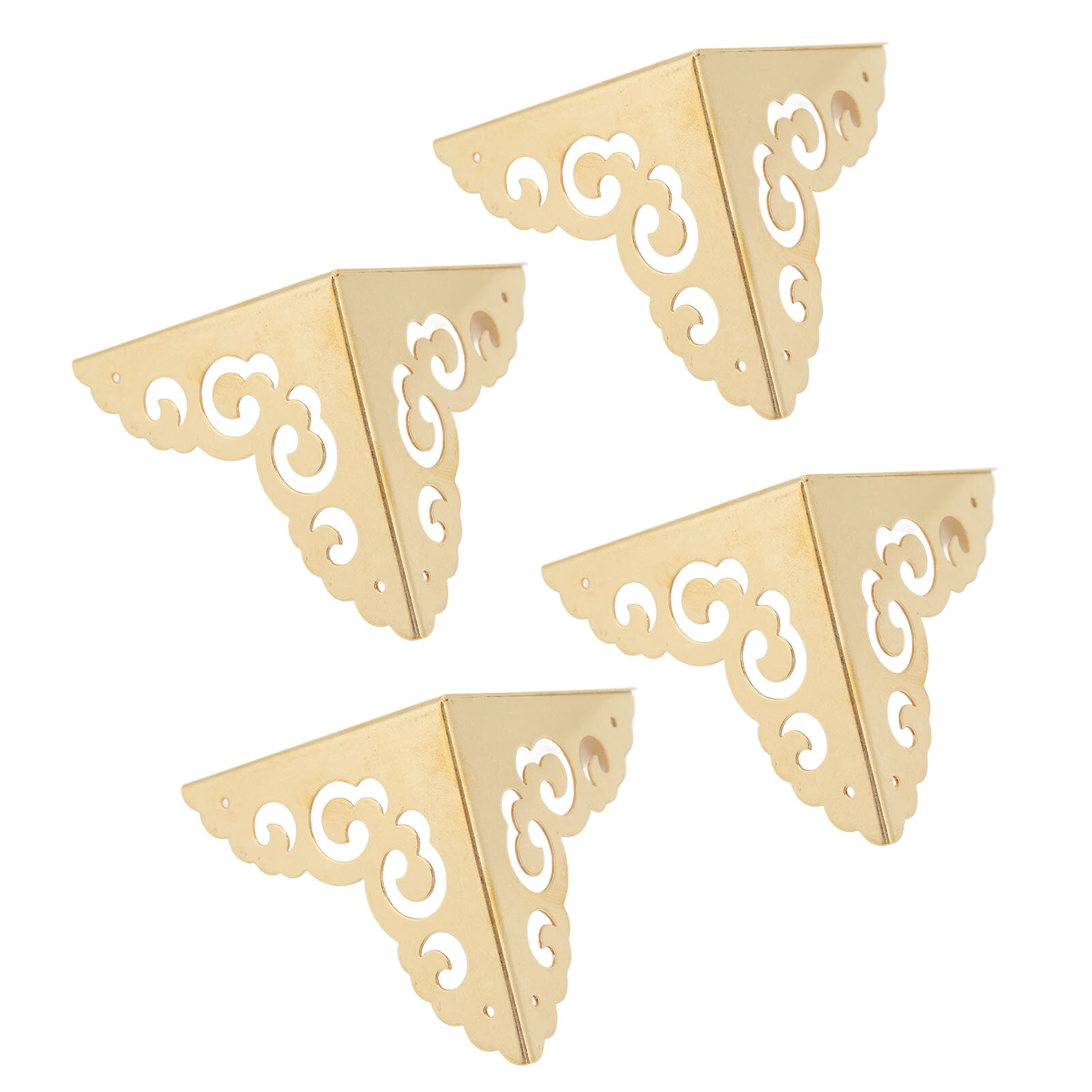 4 упаковки, защитные уголки для мебели, деревянный край стола, подарочная коробка для ювелирных изделий, набор угловых ограждений для шкафа, цвет латуни