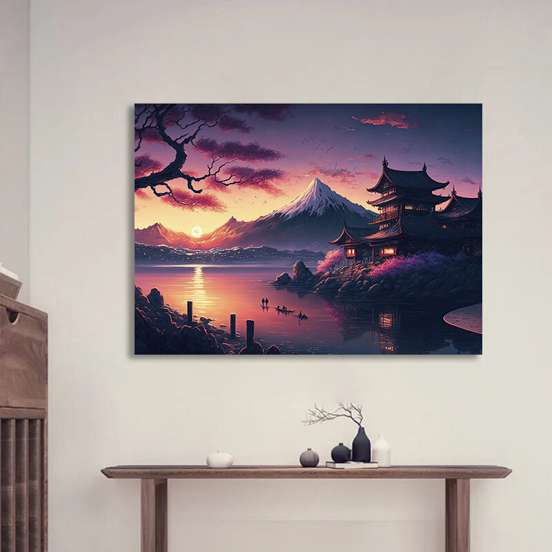 Картина "Инь Янь", на холсте, на подрамнике, японский стиль, 20x30 см